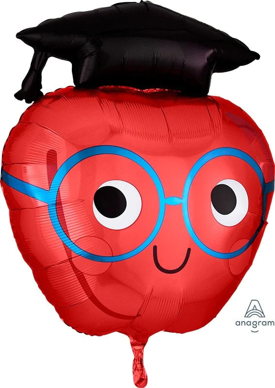 Giant Apple Graduation 27" Balloon – Gonzales Party Store