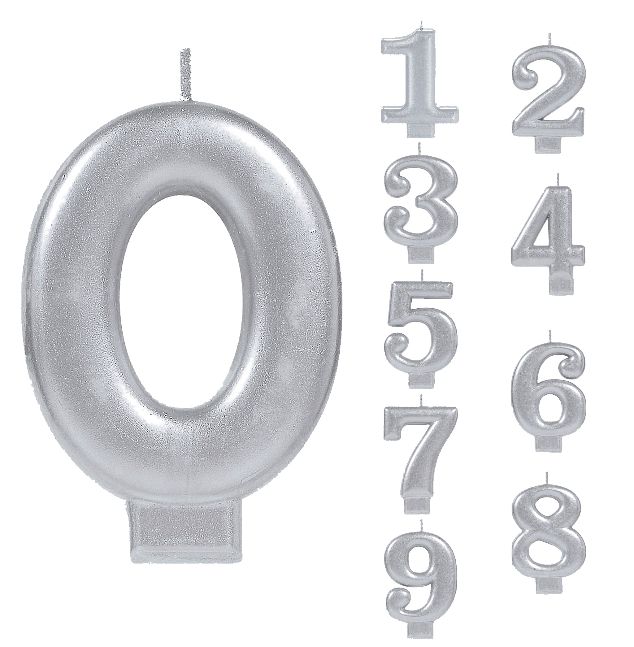 Silver Number Candles – Gonzales Party Store